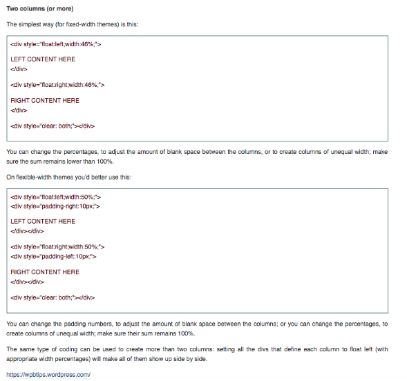 How To Make Columns In WordPress Without A Plugin Blue 37 Blog